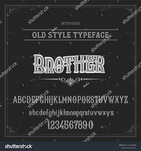 Typography Lettering Old Style Typeface Stock Vector Royalty Free