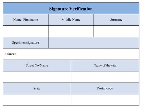 Signature Verification Form Editable PDF Forms