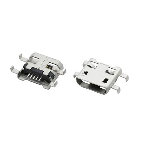 Micro USB 5Pin B Type Female Connector Vertical Smt Micro USB Jack Connector
