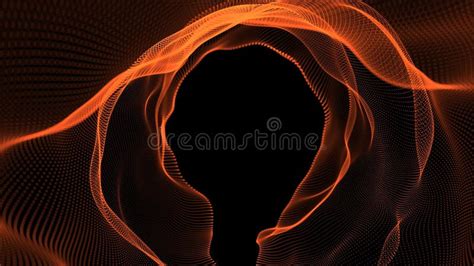 Digital Waves Of Glowing Particles And Dots Abstract Tech Futuristic Background With Wave Data