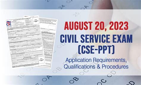 Civil Service Exam Ph August 20 2023 Civil Service Exam Cse Ppt Requirements Qualifications