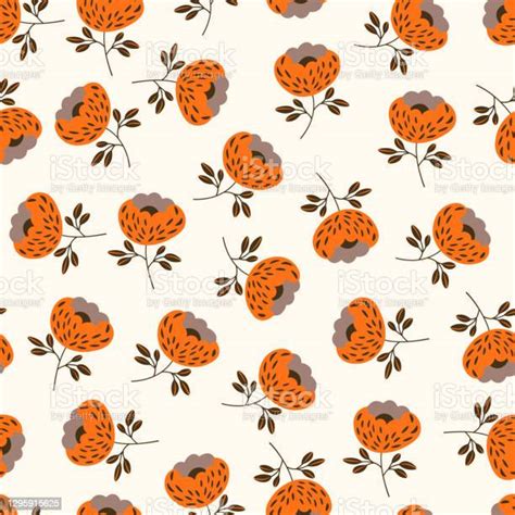 전통적인 민속 예술 장식을 기반으로 매끄러운 꽃 무늬 밝은 배경에 화려한 꽃 스칸디나비아 스타일 스웨덴 북유럽 스타일 벡터 그림입니다 자연 요소와 간단한 미니멀 패턴