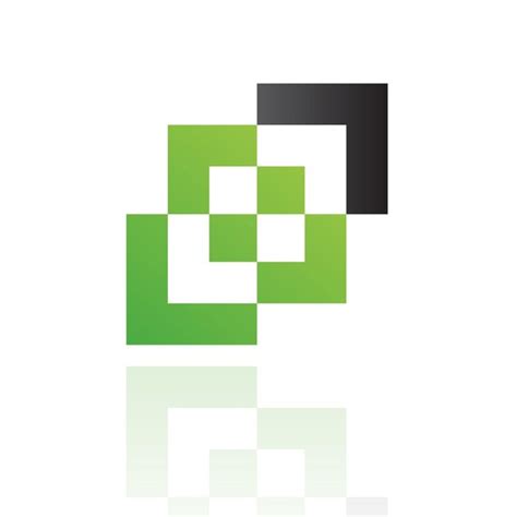 Premium Vector Black And Green Abstract Intersecting Squares Logo Icon