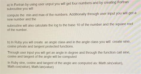 Solved A In Fortran By Using User Unput You Will Get Four