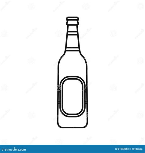 Bottle Of Beer Icon Outline Style Stock Vector Illustration Of Clear