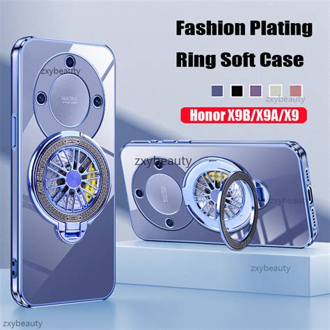 Honor X9b X9c X9a X9 5g 4g 2024 Case Fashion Plating Ring Holder Soft