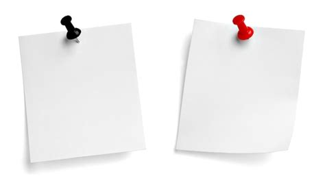 Premium Photo Note Paper Push Pin Message Red White Black