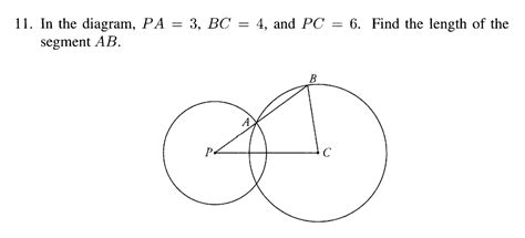 Solved 11 In The Diagram Pa3bc4 And Pc6 Find The