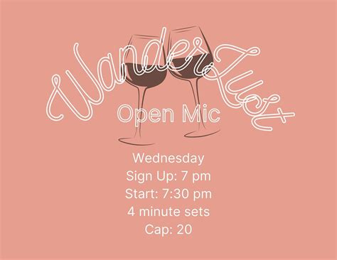 Wanderlust Open Mic Comedy Wanderlust Wine Co Shady Lane Austin 20 March 2024 Allevents