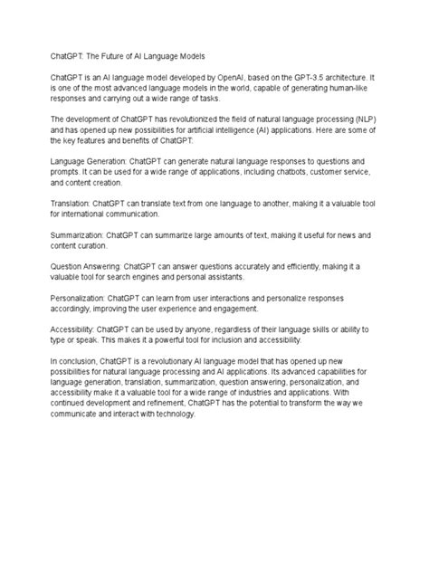 chatgpt the future of ai language models pdf