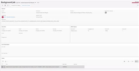 replenishment request failed to create a transport task for the kanban