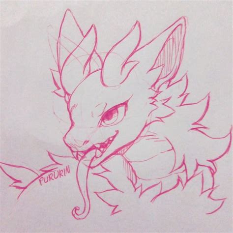 A Fluffy Dragon Sketch Inspired By Radywolf Art By Me Purineeko On
