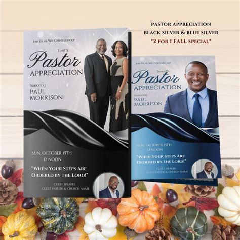 Canva Pastor Appreciation Program Editable Canva Template Bundle 2