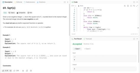 Het Thakkar On Linkedin 100daysofcode Leetcode Algorithms Sqrt