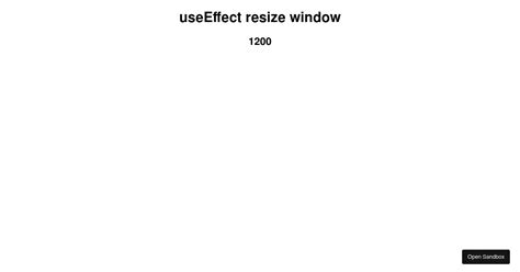 UseEffect Resize Window Codesandbox