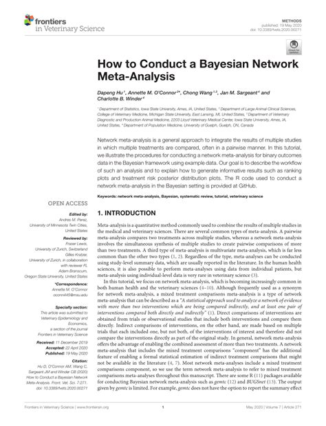 Pdf How To Conduct A Bayesian Network Meta Analysis