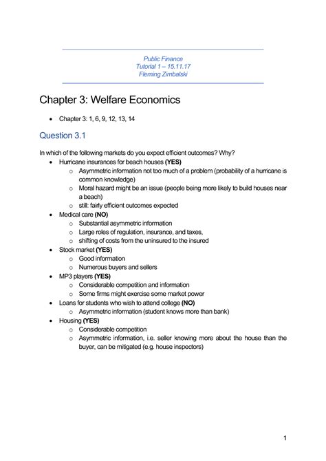 Public Finance Tutorial 1 Answers Public Finance Tutorial 1 15