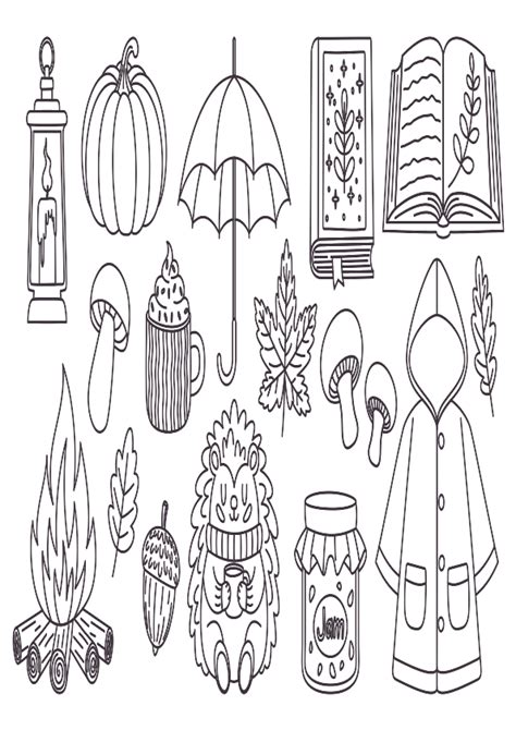 Kolorowanki Jesień Do Druku Pdf Liście Dynie Grzyby I Pani Jesień