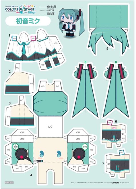 Hatsune Miku Chibi Pjsk Arte Origami Artesanías De Papel En 3d