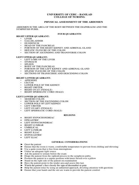 Assessment Of The Abdomen Pdf Abdomen Aorta