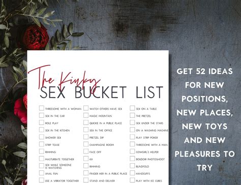 Kinky Sex Bucket List Sex Challenge Printable Sex Game Etsy