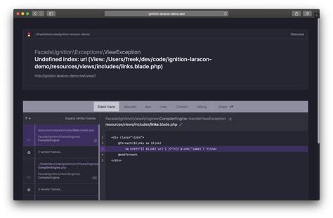 ignition a new error page for laravel freek van der herten s blog on php laravel and javascript