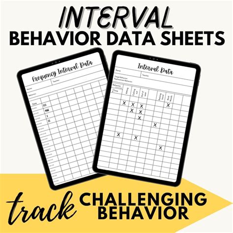 Interval Behavior Data Sheets Behavior Management Behavior Tracking