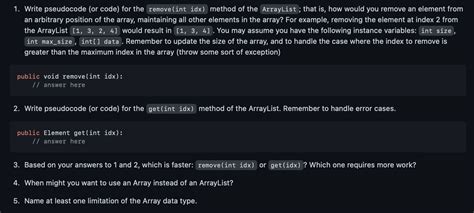 Solved 1 Write Pseudocode Or Code For The Removeint Idx