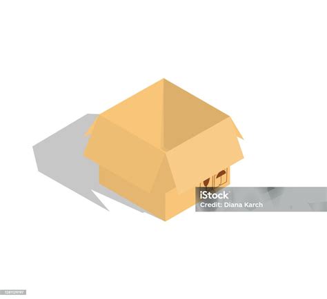 판지 배달 포장 깨지기 쉬운 표지판이있는 상자를 닫았습니다 골판지 상자 이좀트리 운송 배송 벡터 그림입니다 3차원 형태에 대한