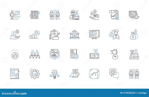 Resource Management Line Icons Collection Allocation Optimization Efficiency Planning