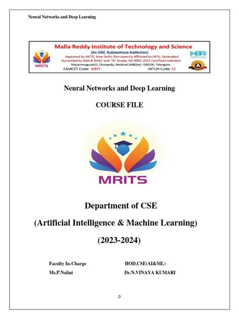 Deep Learning Course File Aiml 1 Pdf Computers