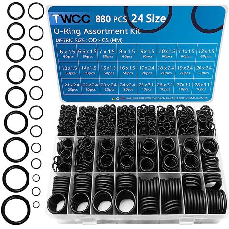 O Rings Assortment Kit 24 Size Rubber O Ring Set Automobiles Plumbing