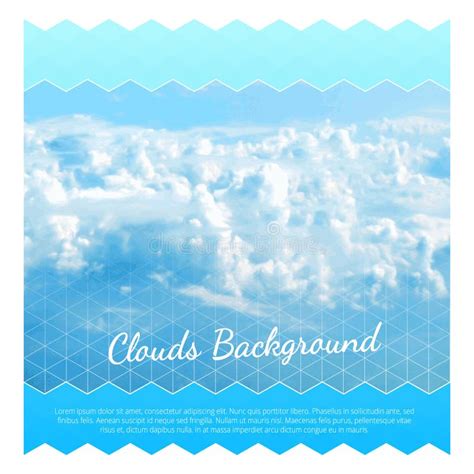 Abstract Background With Clouds Flyer Layout Design Template Stock
