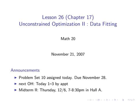 Lesson 26 Optimization Ii Data Fitting Pdf