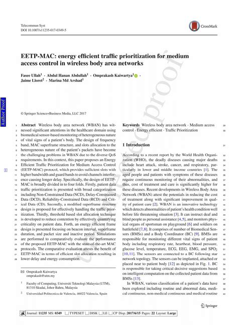 Pdf Eetp Mac Energy Efficient Traffic Prioritization For Medium Access Control In Wireless