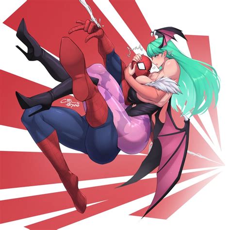 Coolpsyco Morrigan Aensland Spider Man Capcom Darkstalkers Marvel
