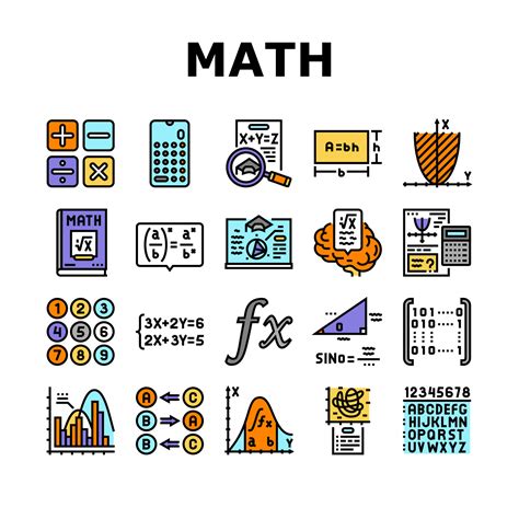 Math Education School Science Icons Set Vector Vector Art At Vecteezy