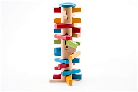 Tower Tinker Toy On White Background Premium Ai Generated Image