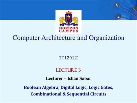 Solution Computer Organization Architecture Lecture 3 Boolean Algebra
