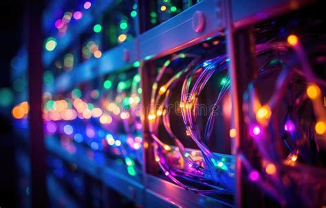 Server Racks In Computer Network Security Server Room Data Center Dark Blue Stock Illustration