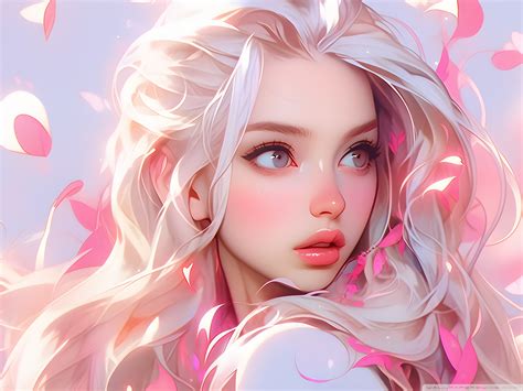 Sweet Pink Cute Blonde Girl K Uhd Wallpaper For Ultrahd Desktop And Tv