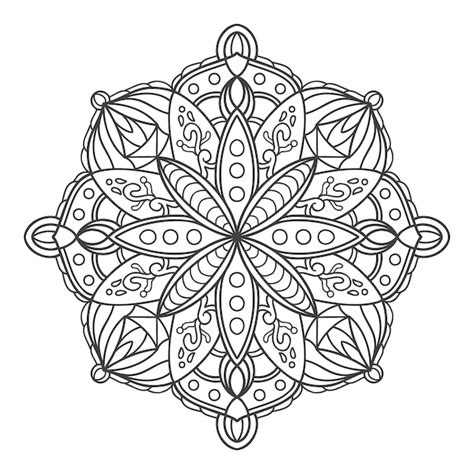 만다라 꽃 젠탱글 색칠하기놀이 프리미엄 벡터