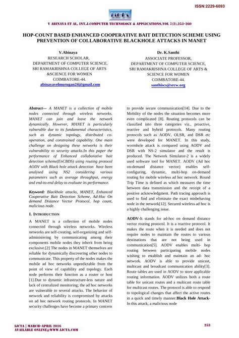 pdf hop count based enhanced cooperative bait detection scheme