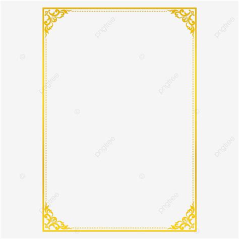 황금색 4 용지 테두리 꽃 코너 금 테두리 경계 종이 Png 일러스트 및 Psd 이미지 무료 다운로드 Pngtree