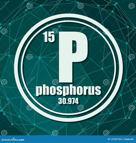 Phosphorus Chemical Element Periodic Table Icon Phosphorus Atom Symbol