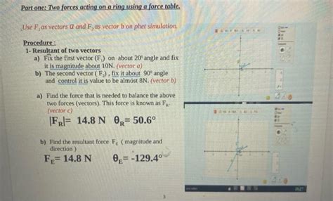 Solved 1 For Part 1 Use Phet Simulation For Each Vector To