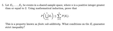 Solved Let E En Be Events In A Shared Sample Space Where Chegg Com