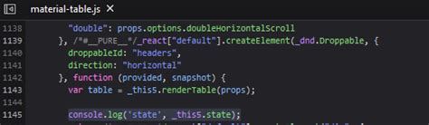 unnecessary console log · issue 719 · material table core core · github