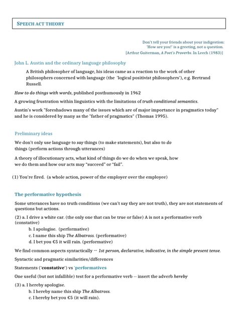 Speech Act Theory Pdf