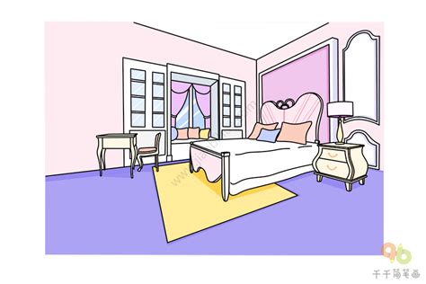 欧式卧室简笔画教程 地点简笔画